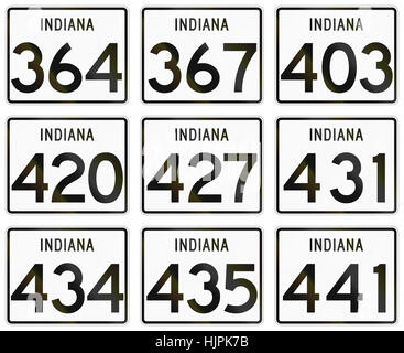 Collection of Indiana Route shields used in the United States Stock ...