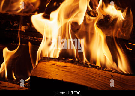 Fire in the fireplace, note shallow depth of field Stock Photo - Alamy