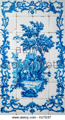 Dutch blue and white Delftware tiles at the entrance to a building in ...