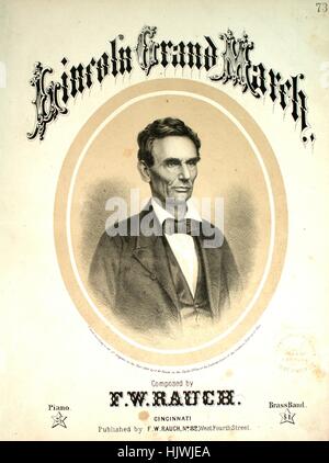Lincoln Grand March, 1860 sheet music Stock Photo - Alamy