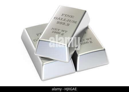 set of gallium ingots, 3D rendering isolated on white background Stock ...
