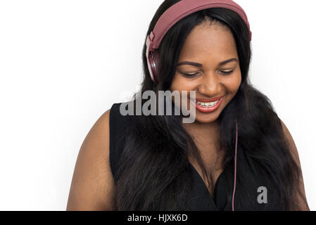 African Women Listen Music Portrait Concept Stock Photo - Alamy