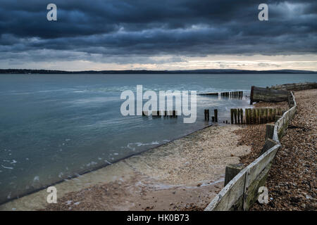 Beautiful sea landscape looking across Solent to Isle of Wight in ...