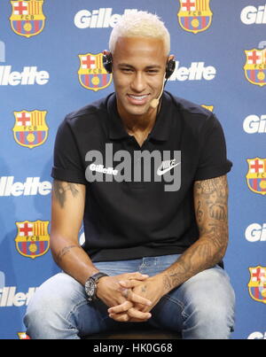 Soccer player Neymar during a promotional event of Gillette in ...