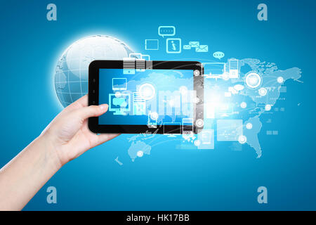 Closeup image of human hands holding ipad Stock Photo - Alamy