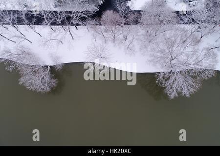 Aerial photo shows snow scenery in Sarajevo, Bosnia and Herzegovina on ...