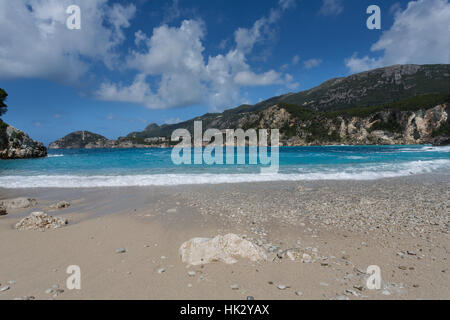 rovinia beach in liapades on corfu island,greece Stock Photo - Alamy