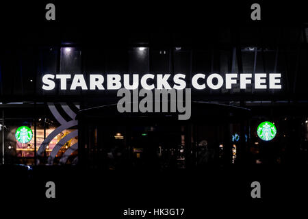 Starbucks Neon Sign Stock Photo - Alamy