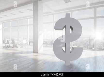 Big dollar symbol on modern office window background Stock Photo - Alamy