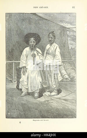 Illustration from 'Corea, the Hermit Nation', showing a map and details ...