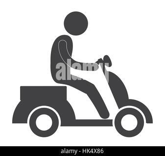 Woman riding scooter clipart, transportation illustration vector Stock ...