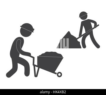 under construction related pictogram image vector illustration design ...