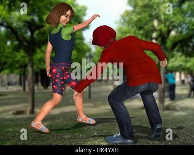 boisterous children play outside tarzan and jane Stock Photo - Alamy