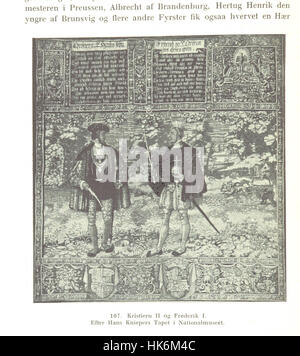 An illustration from 'Danmarks Riges Historie', showing key moments from Danish history as ...