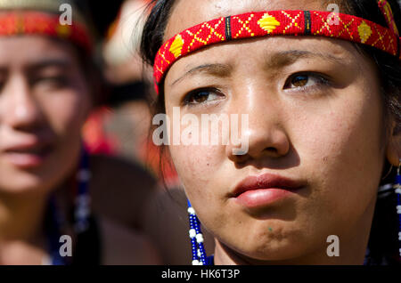 Warrior of the Phom tribe waiting to perform ritual dances at Hornbill ...