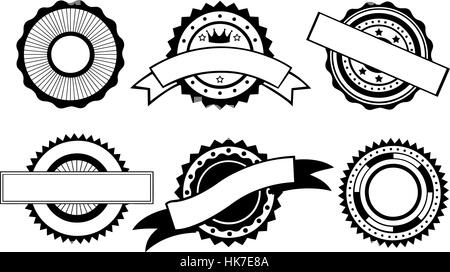 Collage of different labels illustration isolated on white background ...
