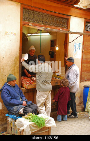 Talaa Kebira street Medina (Fes el-Bali) old town Fez northern Morocco ...