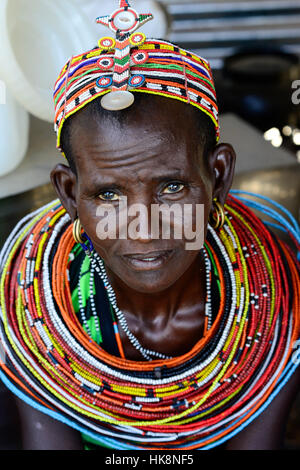KENYA, Marsabit, Samburu pastoral tribe, with AK-47 machine gun armed ...