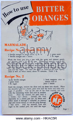 Ministry of Food Cookery Calendar post WW2 Leaflet 1947 Stock Photo - Alamy