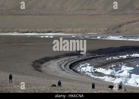 Grave, Beechey Island where John Franklin spent a winter on his ...