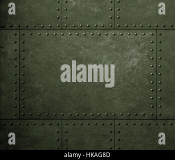 metal armor military green background with rivets Stock Photo - Alamy