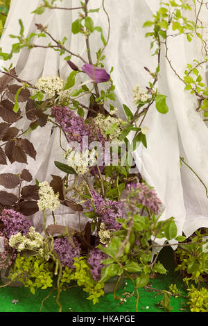 skirt of traditional costume decorated with flowers, note shallow depth ...