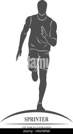 Icon runners on short distances sprinter. Vector illustration Stock ...
