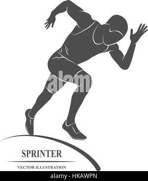 Icon runners on short distances sprinter. Vector illustration Stock ...