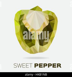 Polygonal Sweet pepper. Low poly red bell pepper Stock Vector Image ...