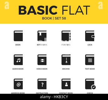 Dictionary book icons set Stock Vector Image & Art - Alamy