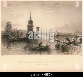 This 1836 painting by Robert Walsh and Thomas Allom depicts the Obelisk ...