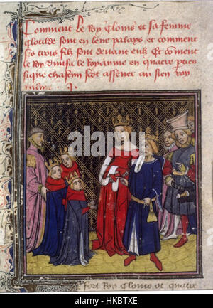 This painting of *Clovis*, the first King of the Franks, depicts his ...