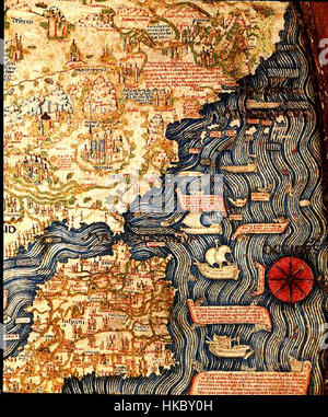 An ancient map depicting the territories and routes of the Bedouin ...