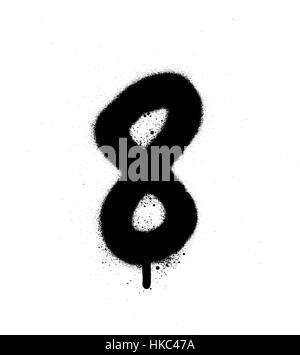 graffiti sprayed number 8 eight in black on white Stock Vector Image ...