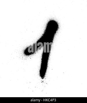 graffiti sprayed number 1 one in black on white Stock Vector Image ...