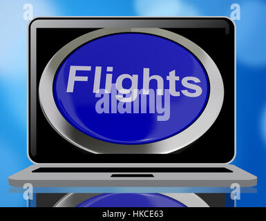 Flights Button In Blue For Overseas Vacations Or Holidays Stock Photo ...