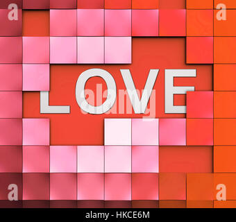 Love Blocks Showing Valentine Romance 3d Illustration Stock Photo - Alamy