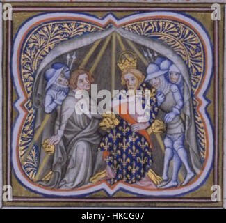 This artwork depicts Louis the Pious, the Frankish emperor, with his ...