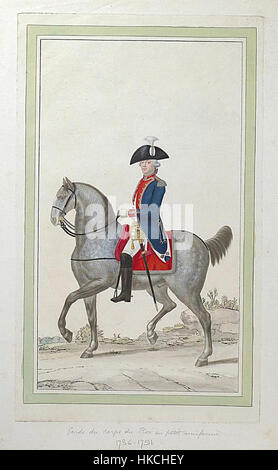 The painting portrays a member of the Garde du Corps of King Louis XVI ...