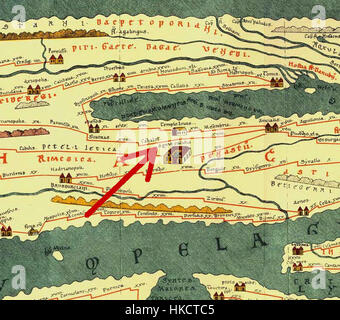 The Tabula Peutingeriana, an ancient Roman map, features the Templum ...