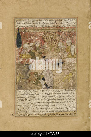 This artwork from the 'Balami Tarikhnama' depicts Moses and Aaron ...