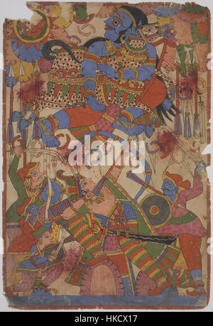 This artwork depicts the legendary figure Arjuna from the Mahabharata ...