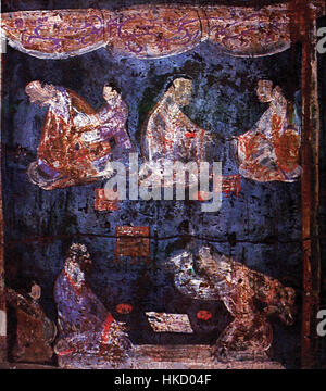 This painting from the Eastern Han Dynasty depicts a tower, an ...