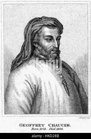 Portrait of Geoffrey Chaucer, British poet and comptroller of customs ...