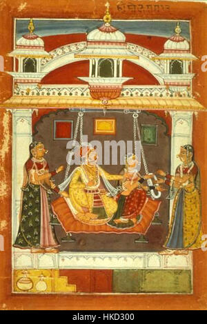 'Raga Hindola' is a vibrant 17th-century Indian painting from around ...
