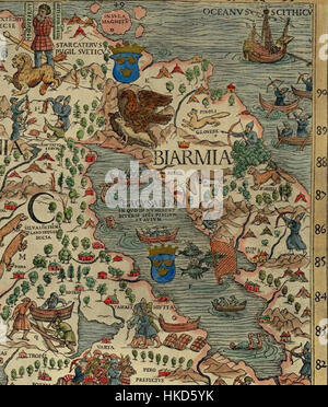 Ancient medieval map of Northern Europe. 1539 Stock Photo - Alamy