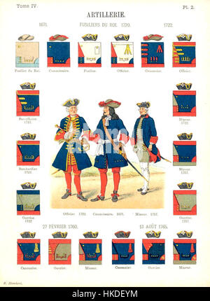 This historical artwork depicts the artillery of the Royal Guard during ...