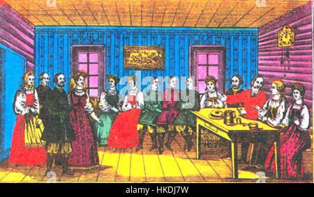 A Russian wedding Lubok is a traditional woodcut print that depicts a ...