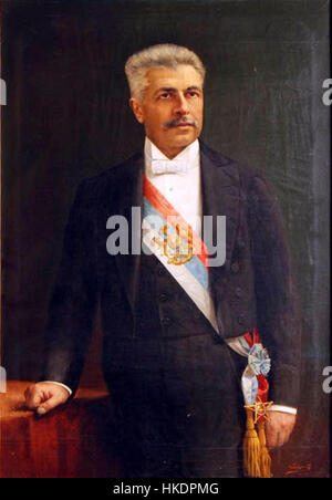 A portrait of Pedro Montt, the President of Chile from 1906 to 1910 ...