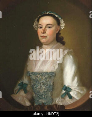 This portrait by Joseph Blackburn depicts Abigail Chesebrough ...